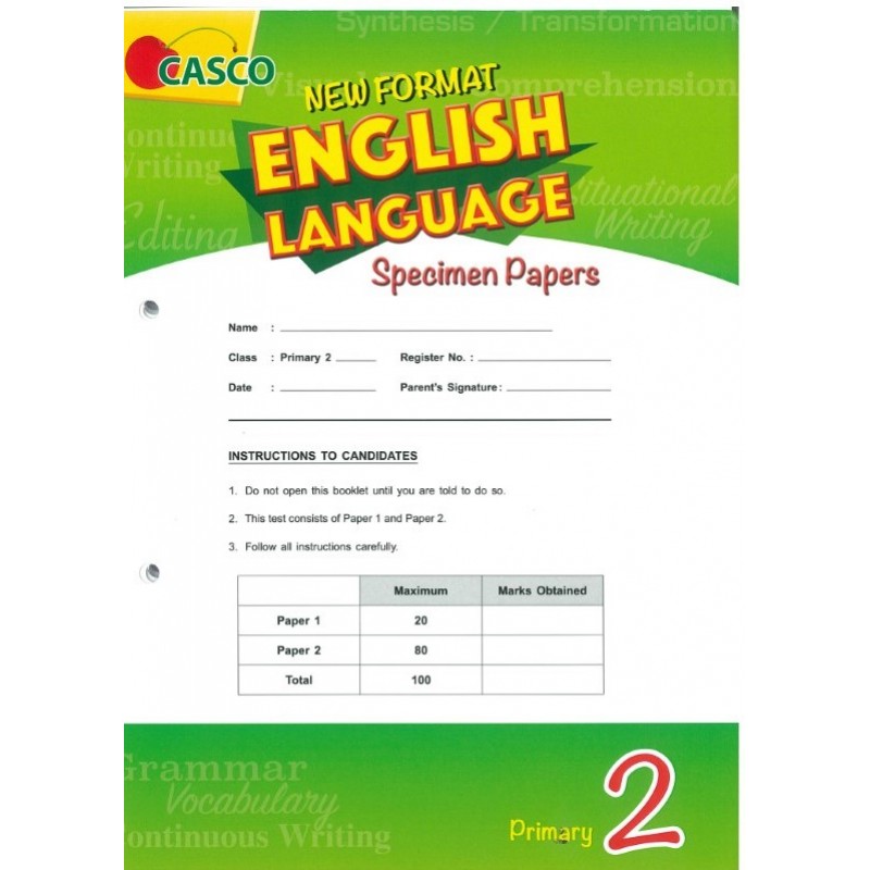 New Format English Language Specimen Paper Primary 2 (Pack)